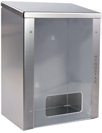 Distributeur acier inox, fenêtre plexi, argent