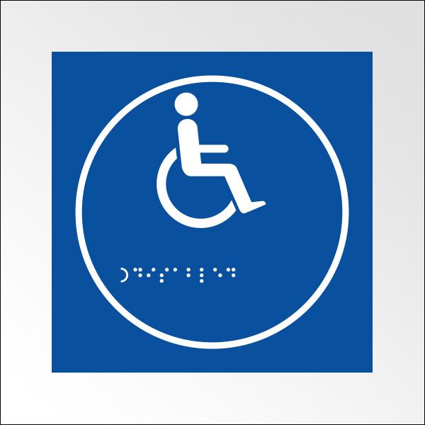 Panneau picto PMR relief et braille