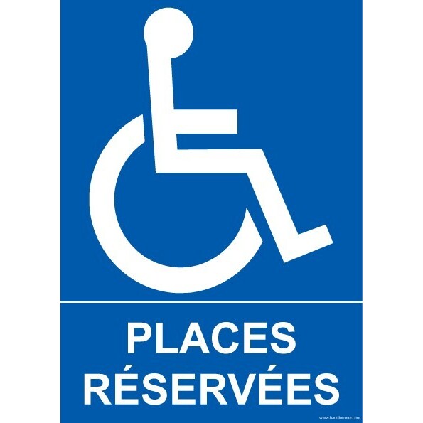 Panneau Parking - Places Réservées - Logo Pmr Symbole Handicap