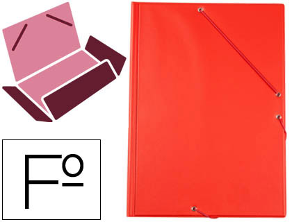 Carpeta liderpapel gomas tres solapas plastico folio color rojo en ...