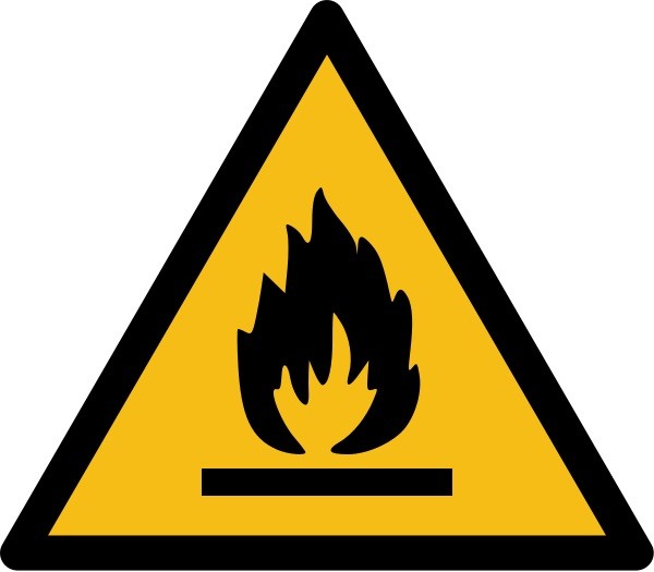 Panneau de danger - Matière inflammable - W002 - ISO 7010 - 100 mm ...