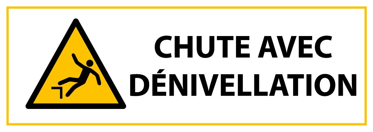 Panneau de Danger ISO 7010 - Chute avec dénivellation - W008 - 297 x ...