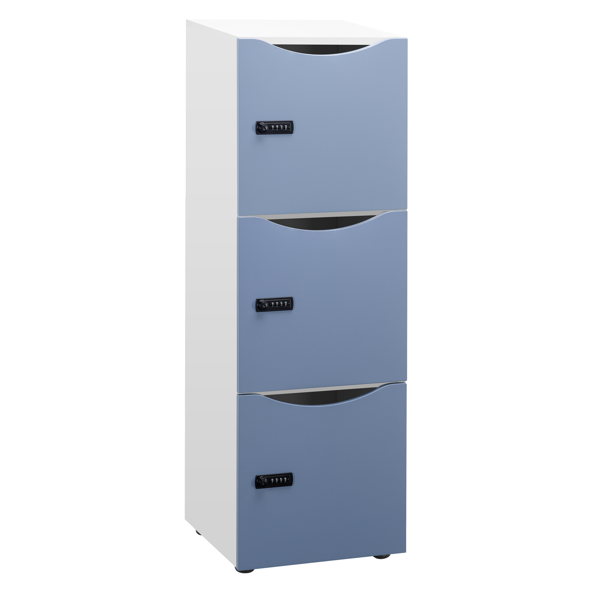 Desk locker Lockers 3 compartments - White body - H 131 cm - lacquered ...