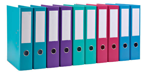 Plastic lever arch file Bruneau back 7,2 cm assorted colours trendy