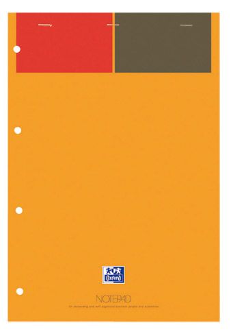 Bloc de bureau Notepad Oxford International 21 x 29,7 cm agrafé orange ...
