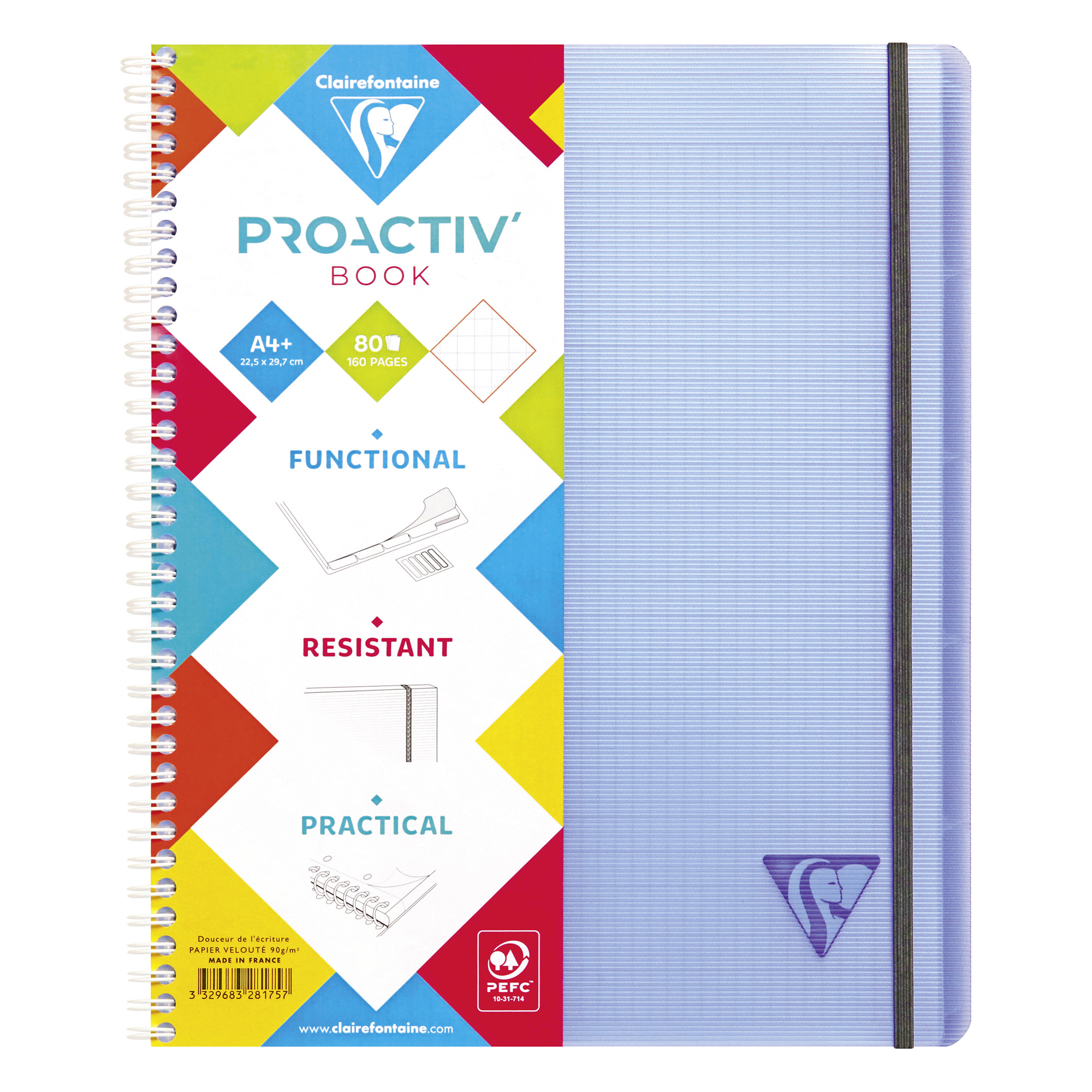 Cahier spirale Proactiv'book Linicolor format 22,5 x 29,7 cm - petits ...