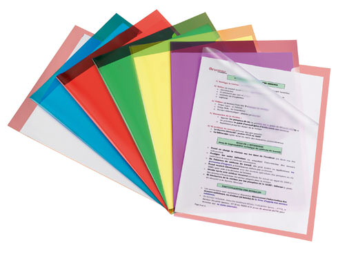 Plastic A4-mappen Bruneau PVC 20/100 kleur - pak van 100
