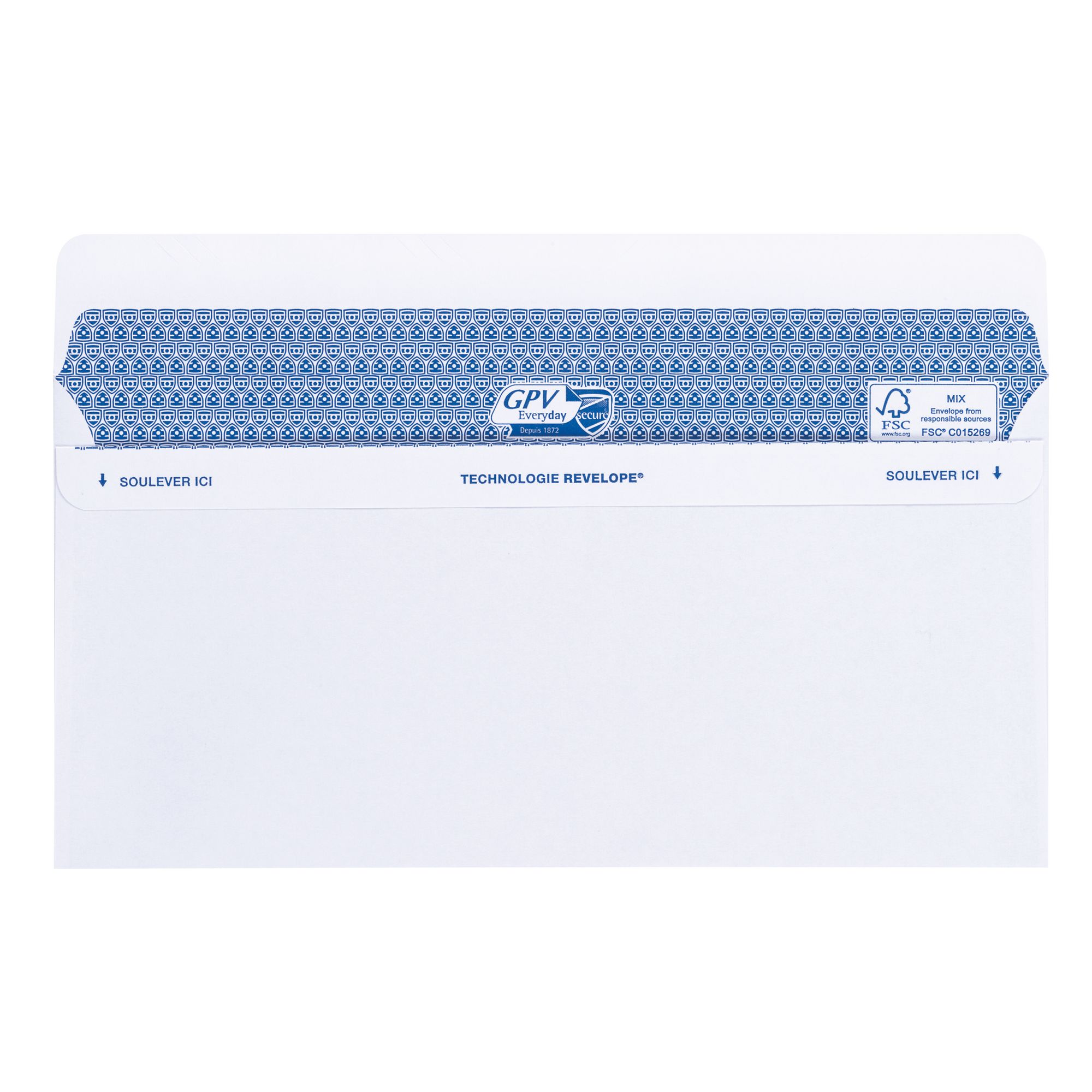 White envelopes 112 x 225 mm Secure GPV 90 g with window of 45 x 100 mm ...