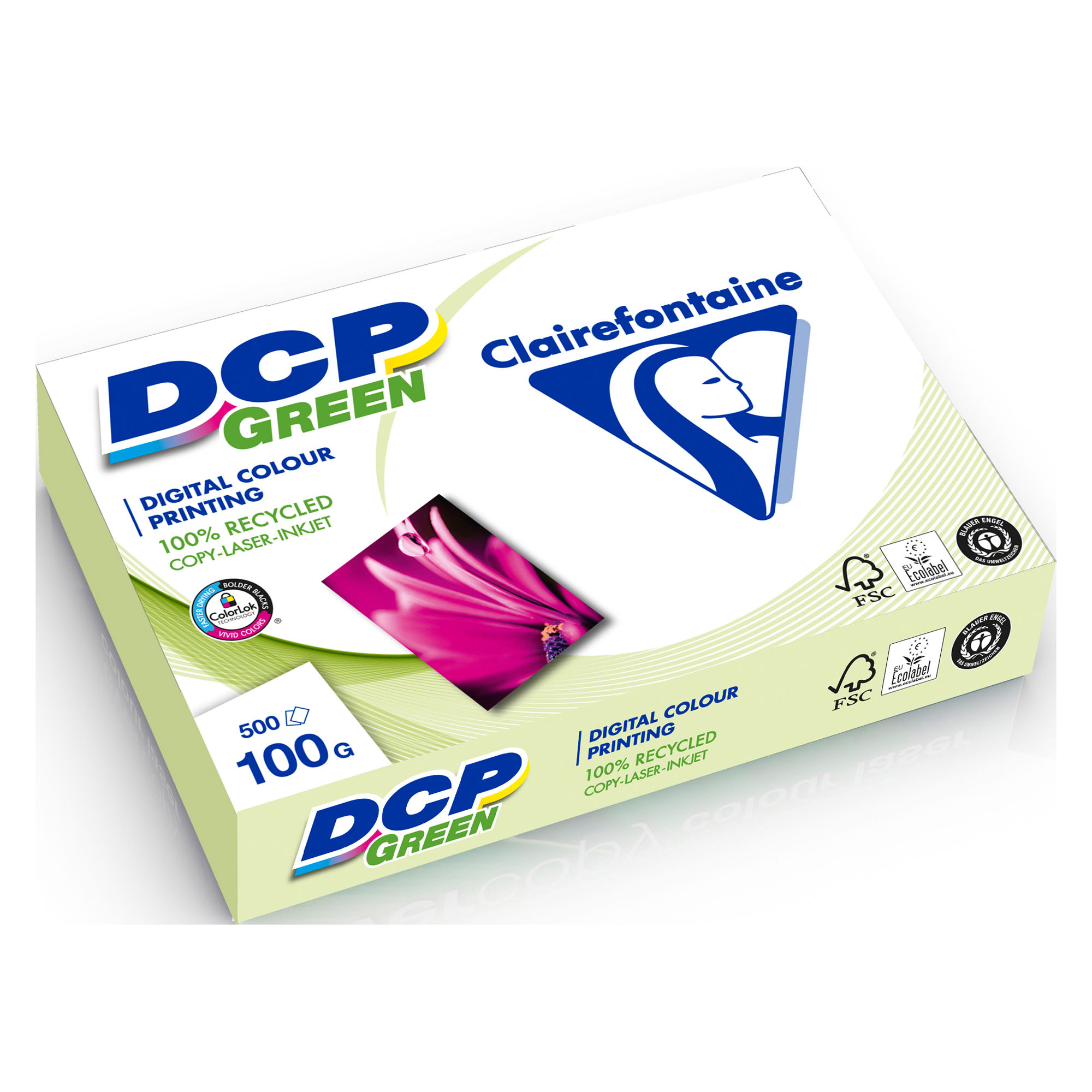 Recycled paper A4 white 100 g DCP Green Clairefontaine paper - ream of ...