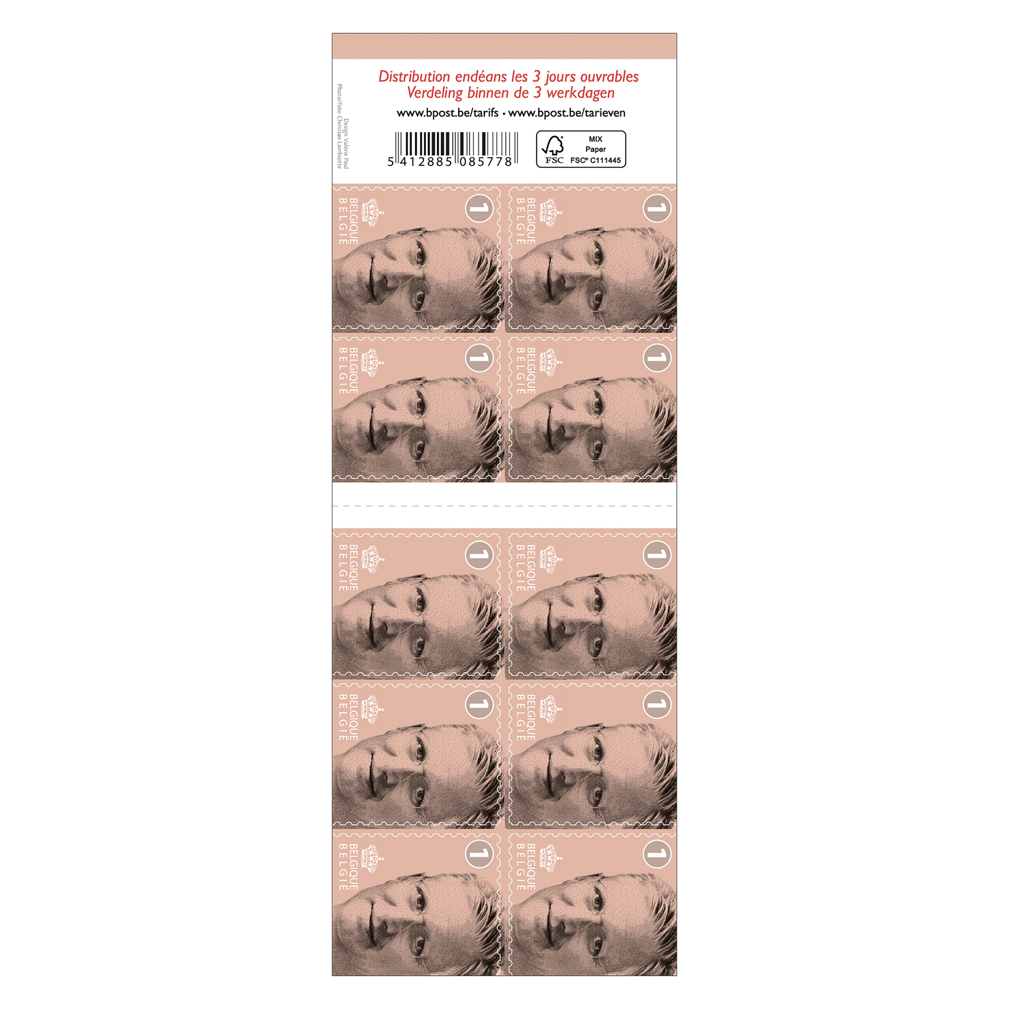 Blister van 10x10 postzegels Koning Filip NON Prior Nat 1 (België ...