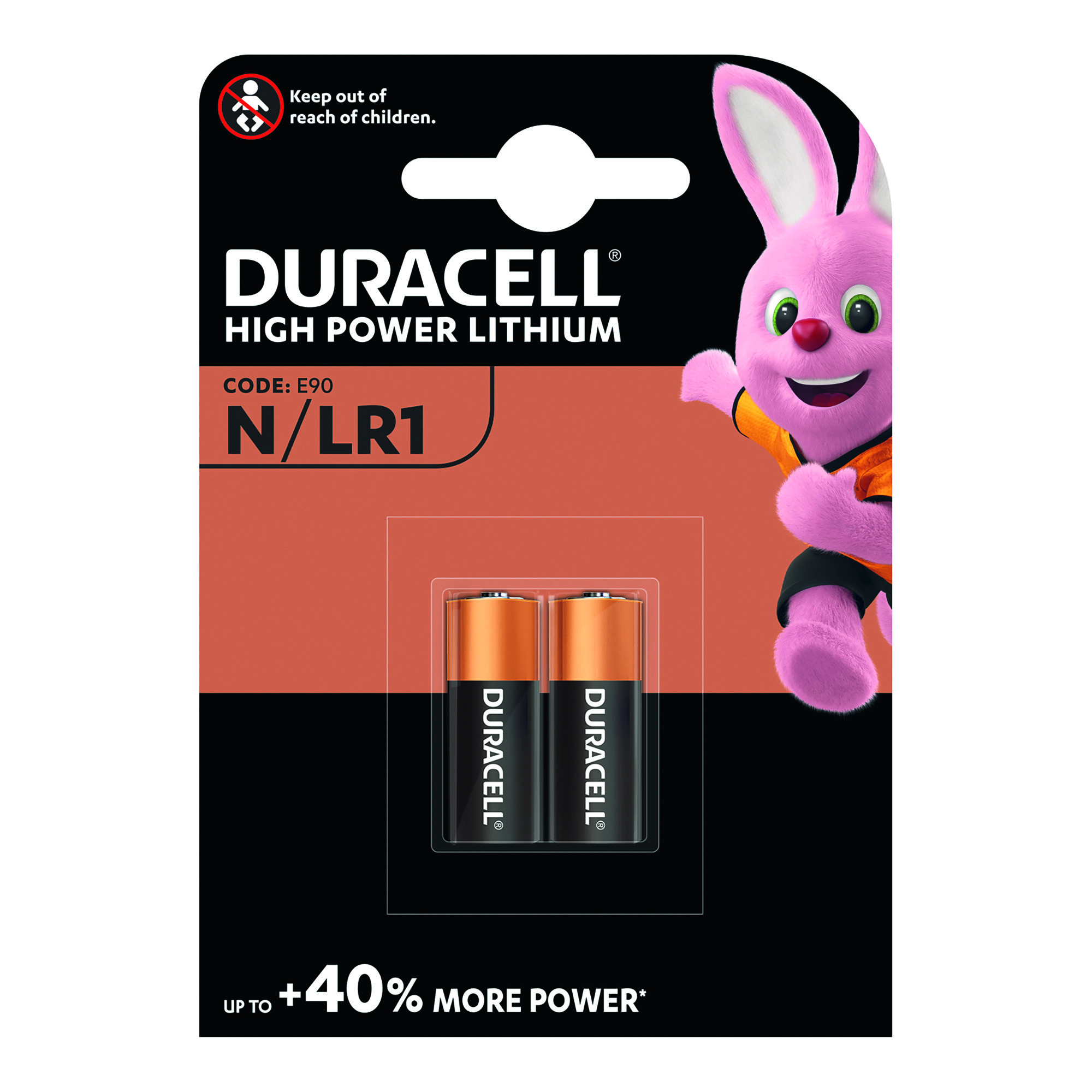 Pile alcaline Duracell N 1,5 V, lot de 2 (E90 / LR1)