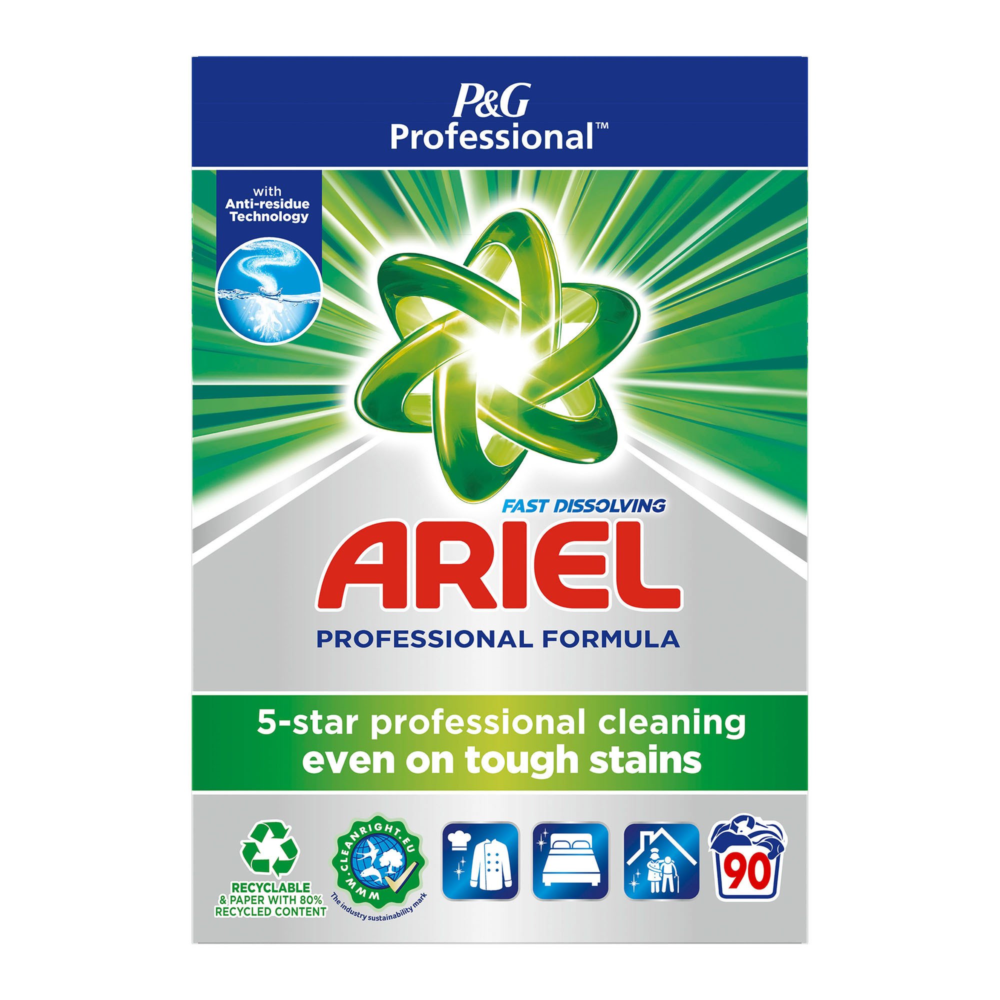 Lessive poudre concentrée Ariel Professional - 90 lavages - Baril de ...