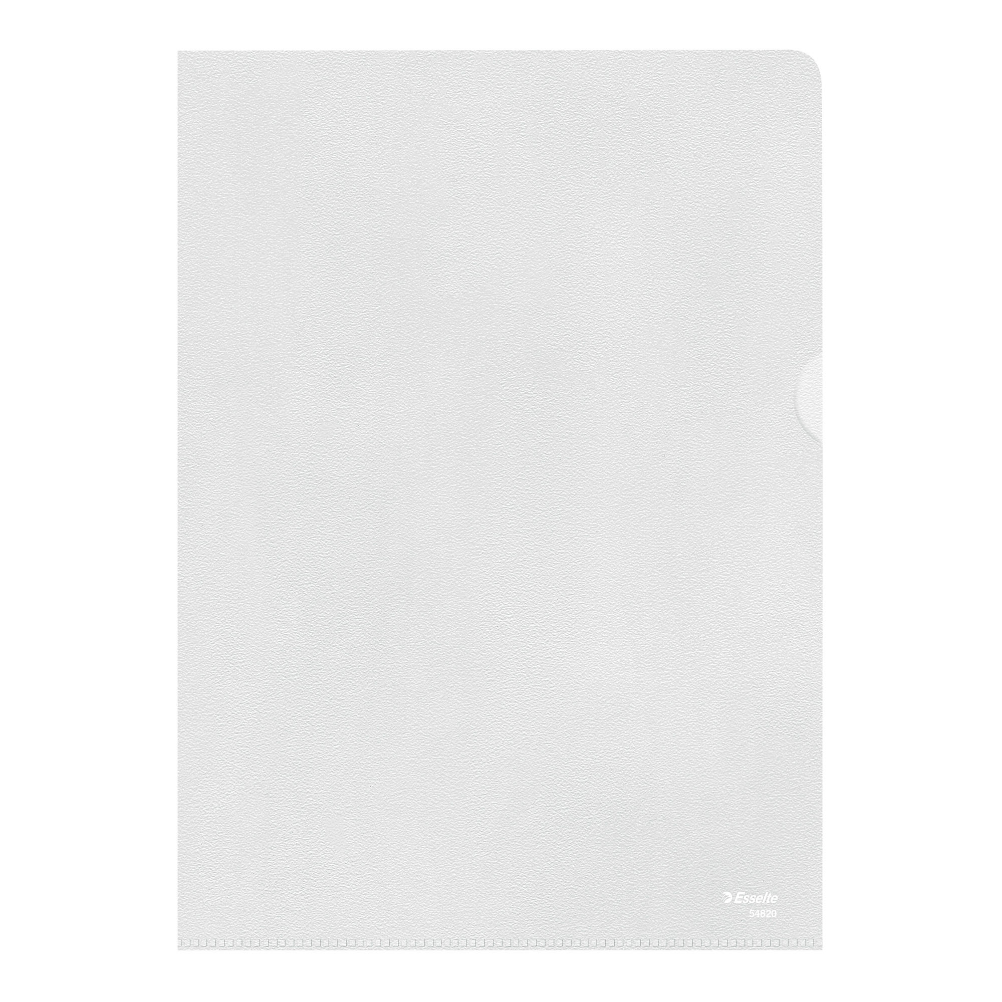 L-mapjes plastic Esselte A4 polypropyleen 12/100e kleurloos - pak van 10