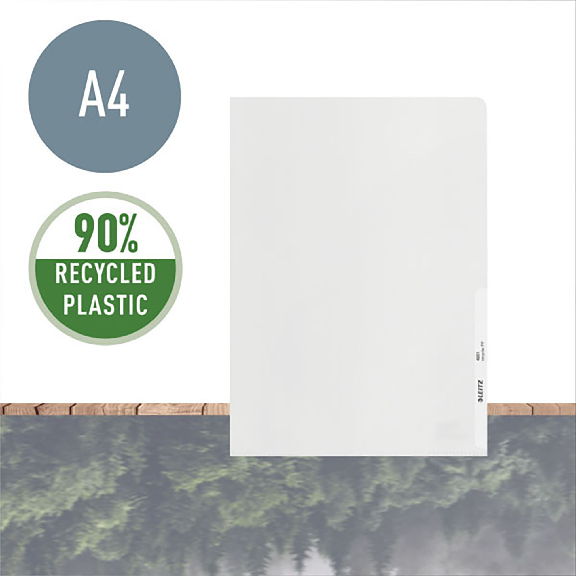 L-mapje plastic Leitz gerecycleerd A4 polypropyleen 13/100e kleurloos ...