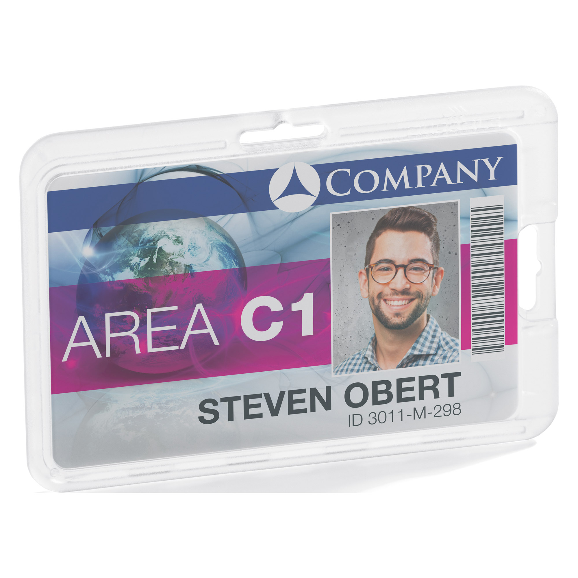 Hard Permanent Durable Badge Without Attachment for 1 Card - Box of 10