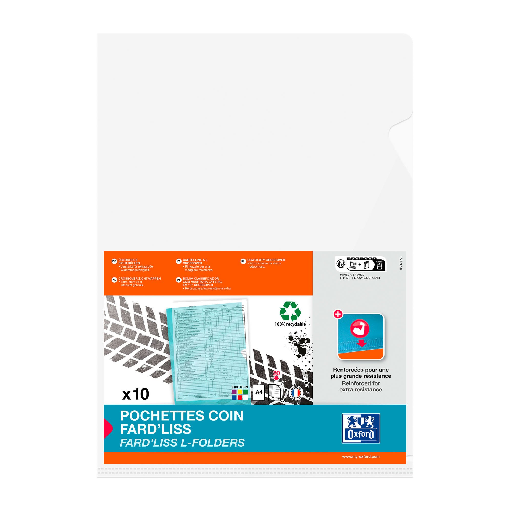 Plastieken L-mapjes OXFORD Fard'Liss A4 PVC 20/100e doorzichtig ...