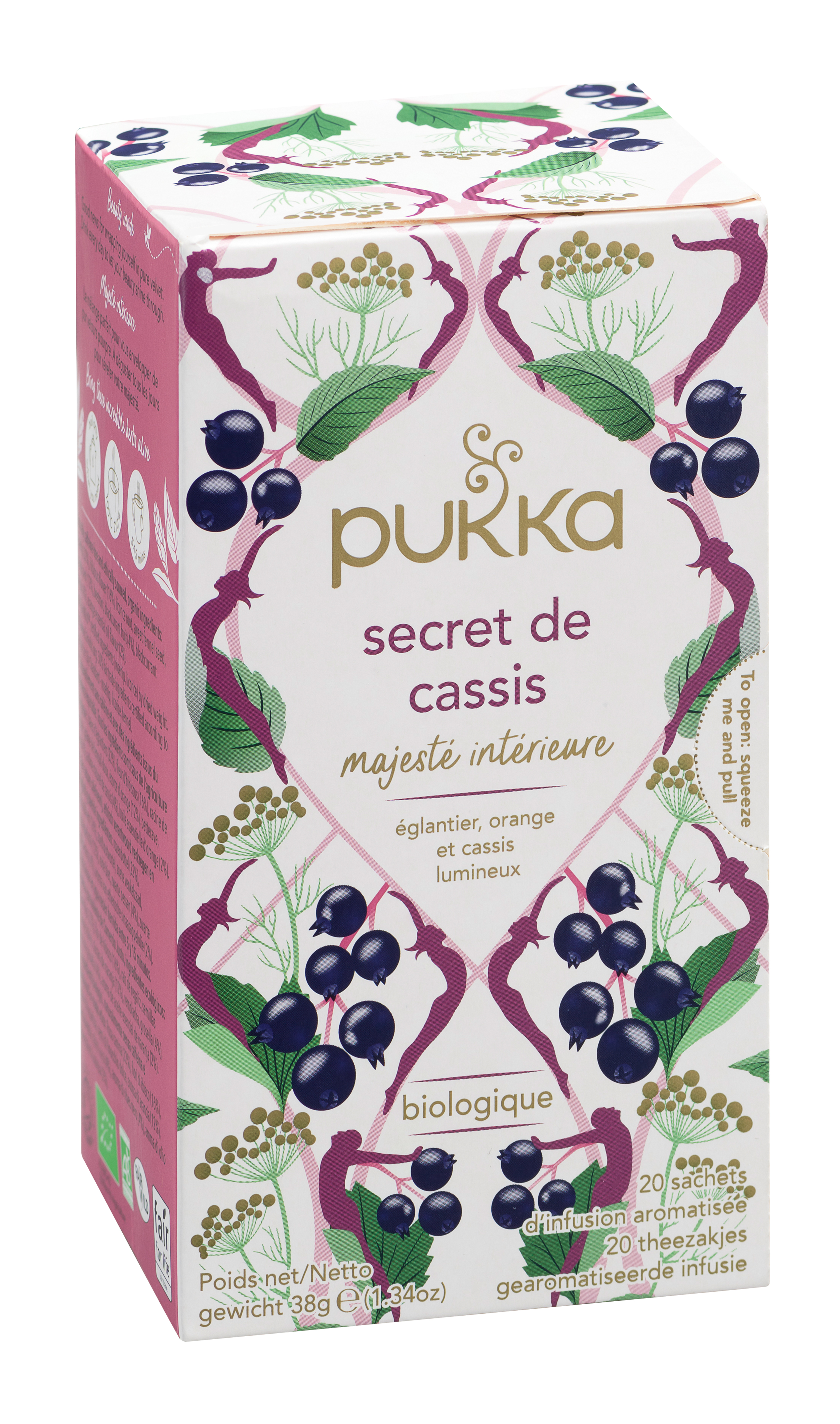 Infusion secret de cassis Bio Pukka - Boîte de 20 sachets