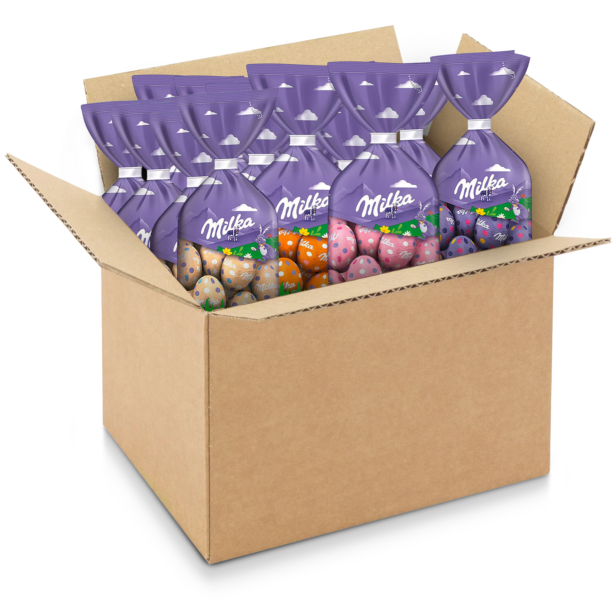 Milka chocolate Easter eggs - assortment - 16 bags of 100 gr