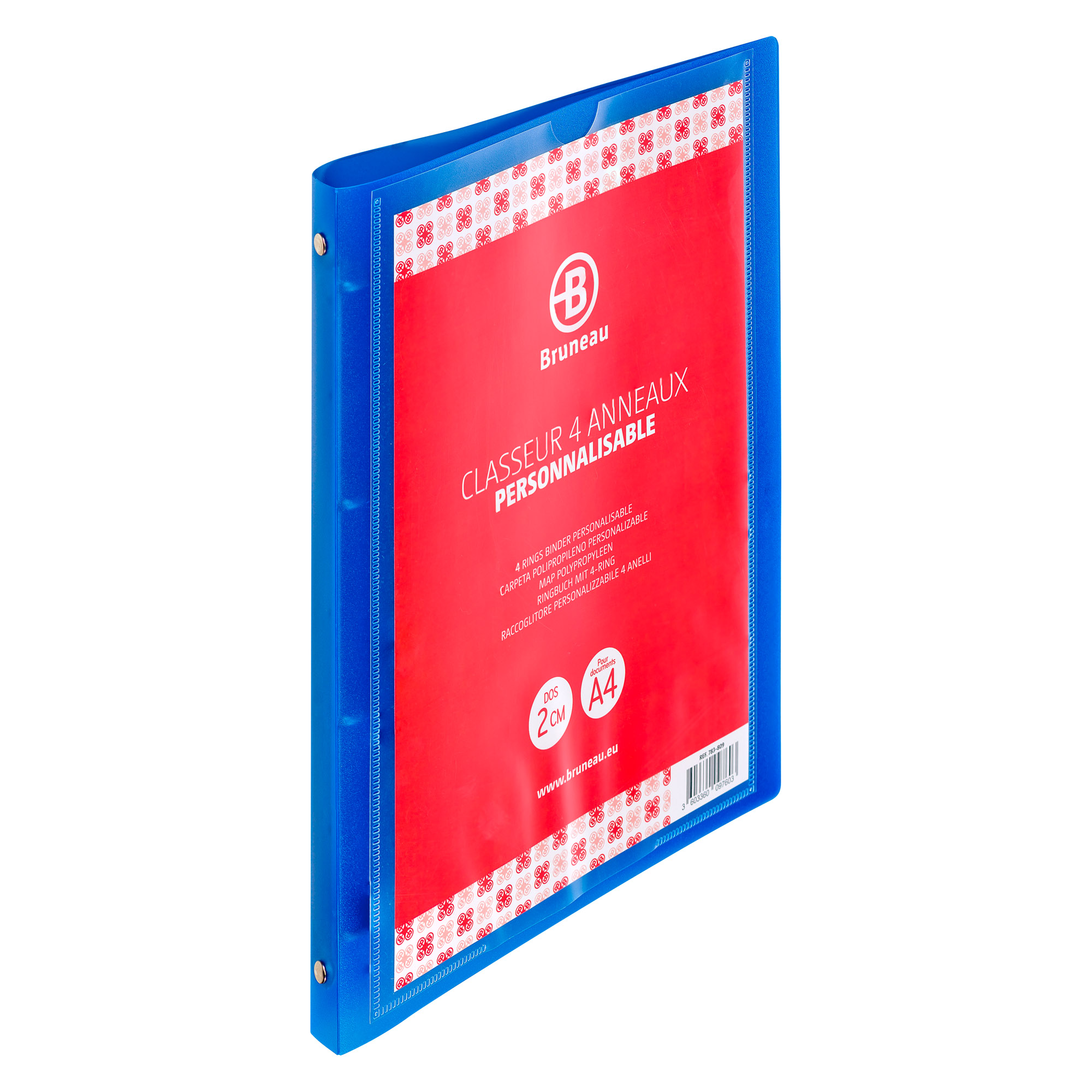 Map 4 ringen geplastificeerd Bruneau personaliseerbaar A4 - rug 2 cm ...