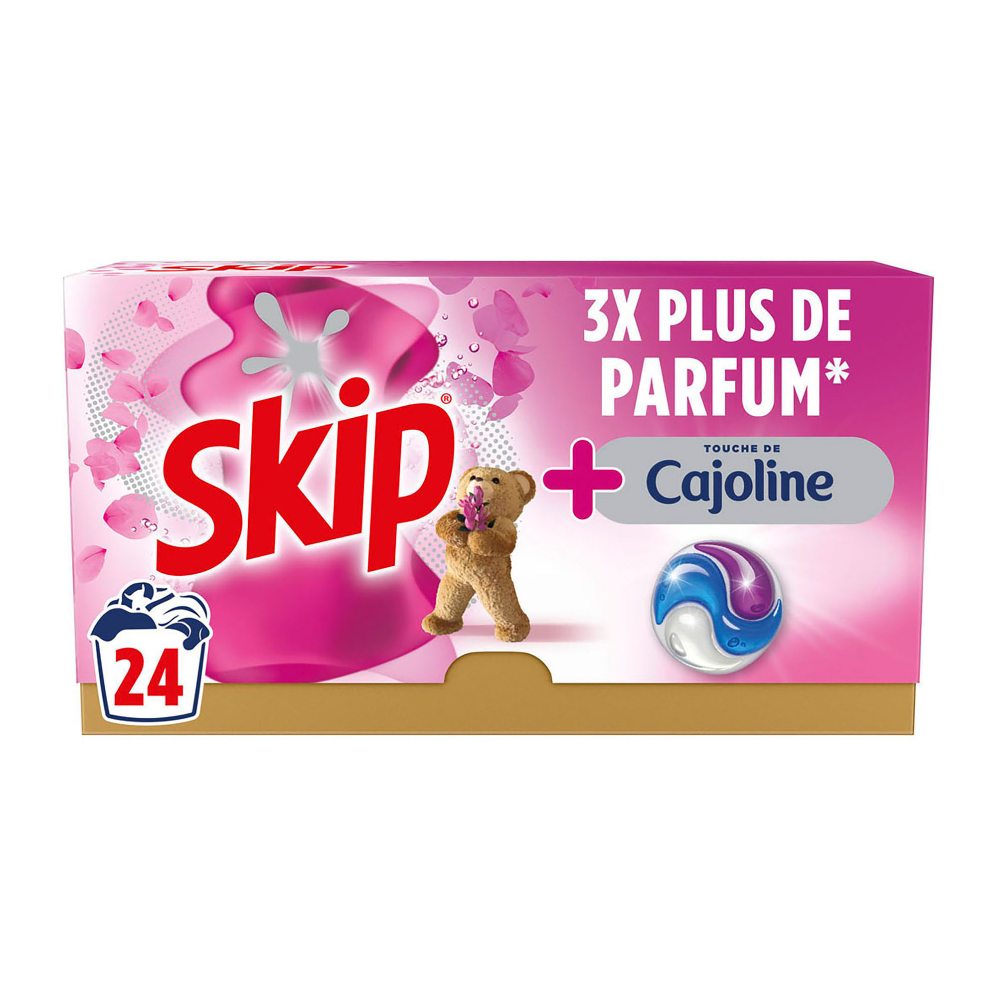 Lessive capsules Skip 3 en 1 Touche de Cajoline - 24 lavages