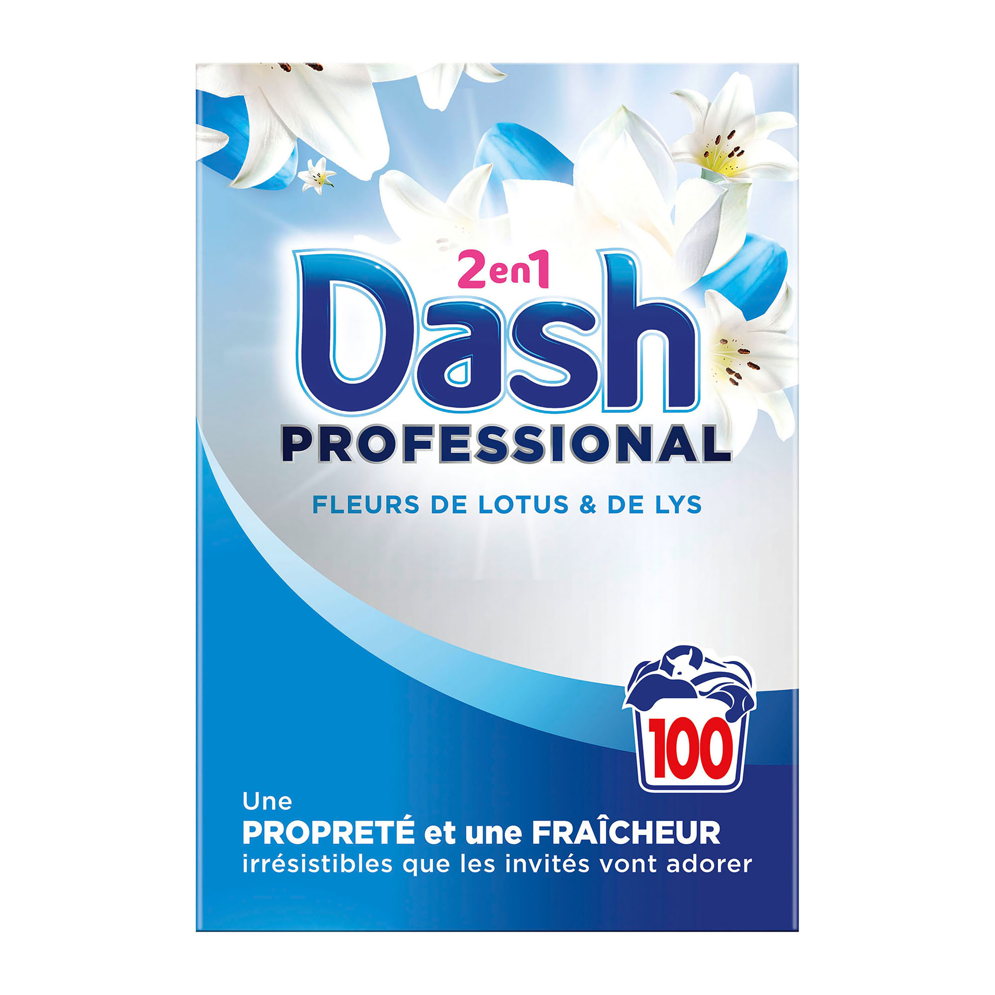 Lessive poudre concentrée Dash professional 2 en 1 fleurs de lotus ...