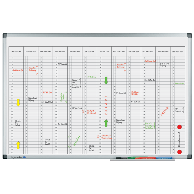 Tableau planning Legamaster Premium annuel vertical 60x90cm