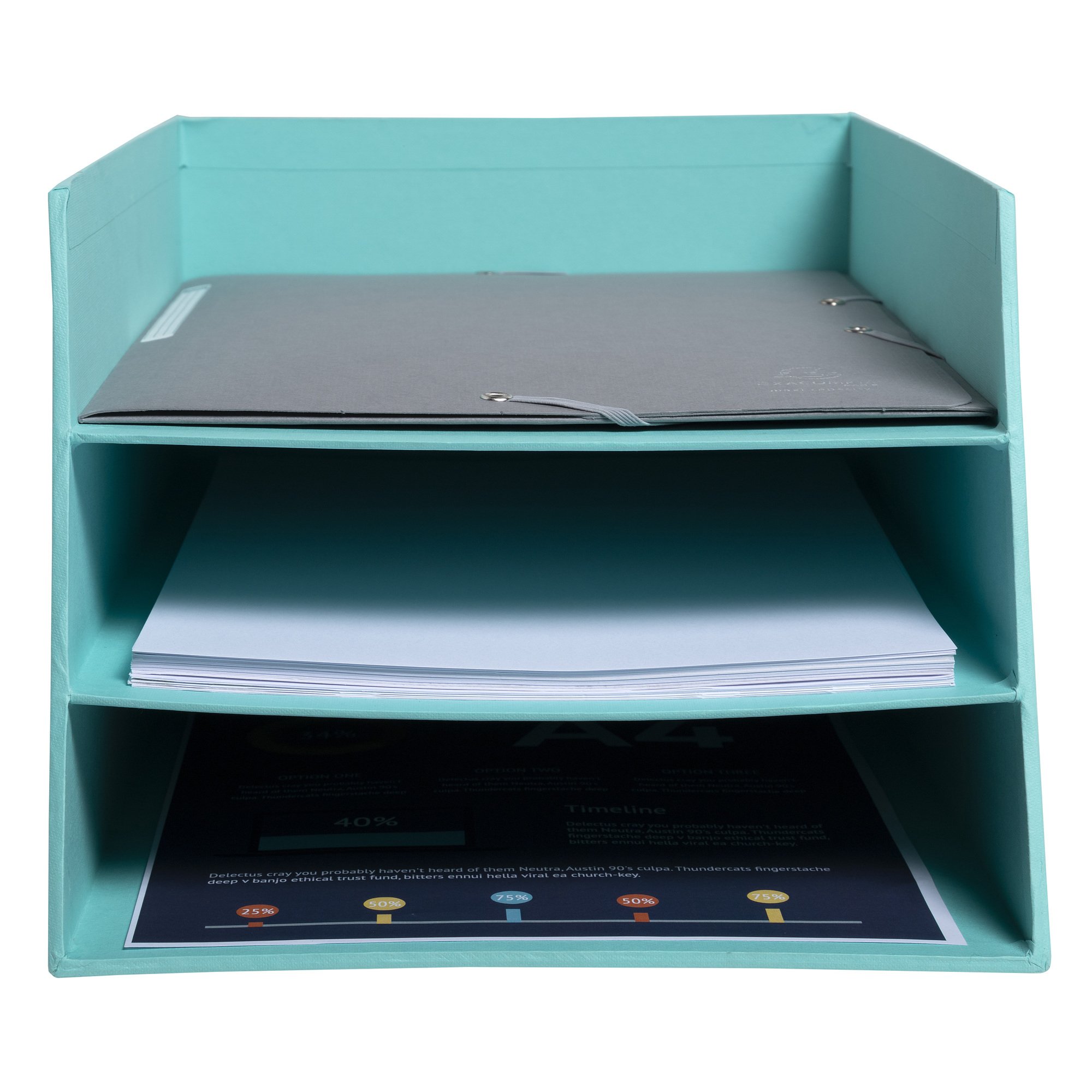 Letter tray w.3 levels Teksto purple - Assorted colours