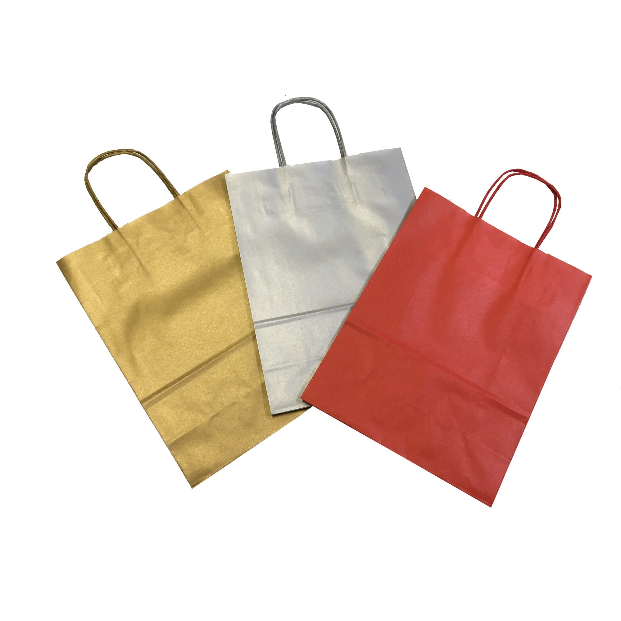 Shopper - maniglie cordino - 22 x 10 x 29 cm - carta kraft - mix Natale ...