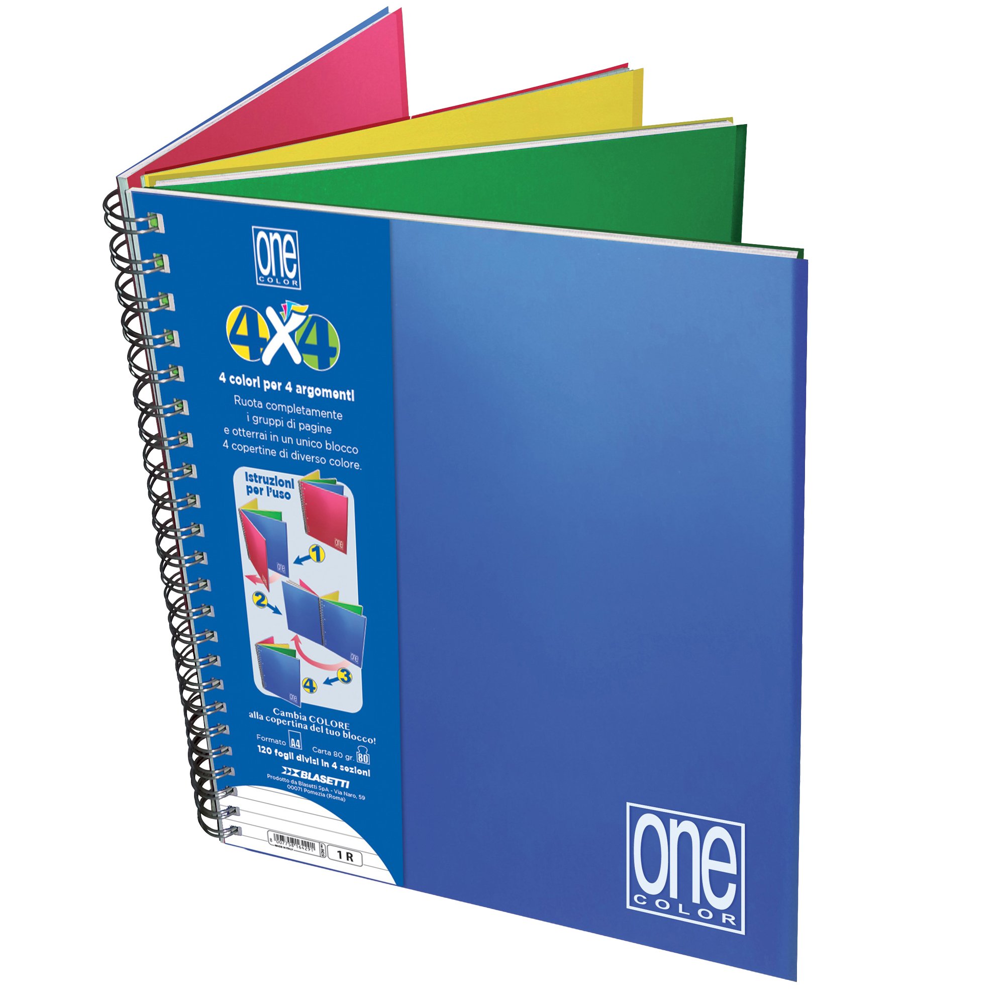 Blocco One Color 4 x 4 - A4+ - forato - 1 rigo - 120 fogli - 80 gr ... Blocco One Color 4 x 4 - A4+ - forato - 1 rigo - 120 fogli - 80 gr ...
