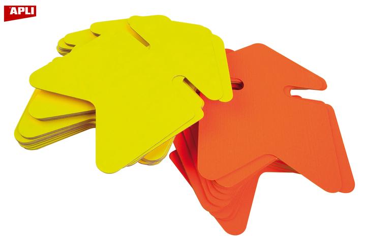 Etiquette carton fluo jaune/orange forme flèche 12 x 16 cm Apli - Boîte ...